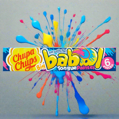 Chupa Chups Big Babol Blue Raspberry Flavour Tongue Painter Soft Bubble ...
