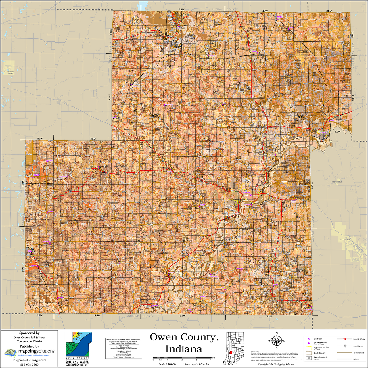 Owen County Indiana 2025 Soils Map | Mapping Solutions