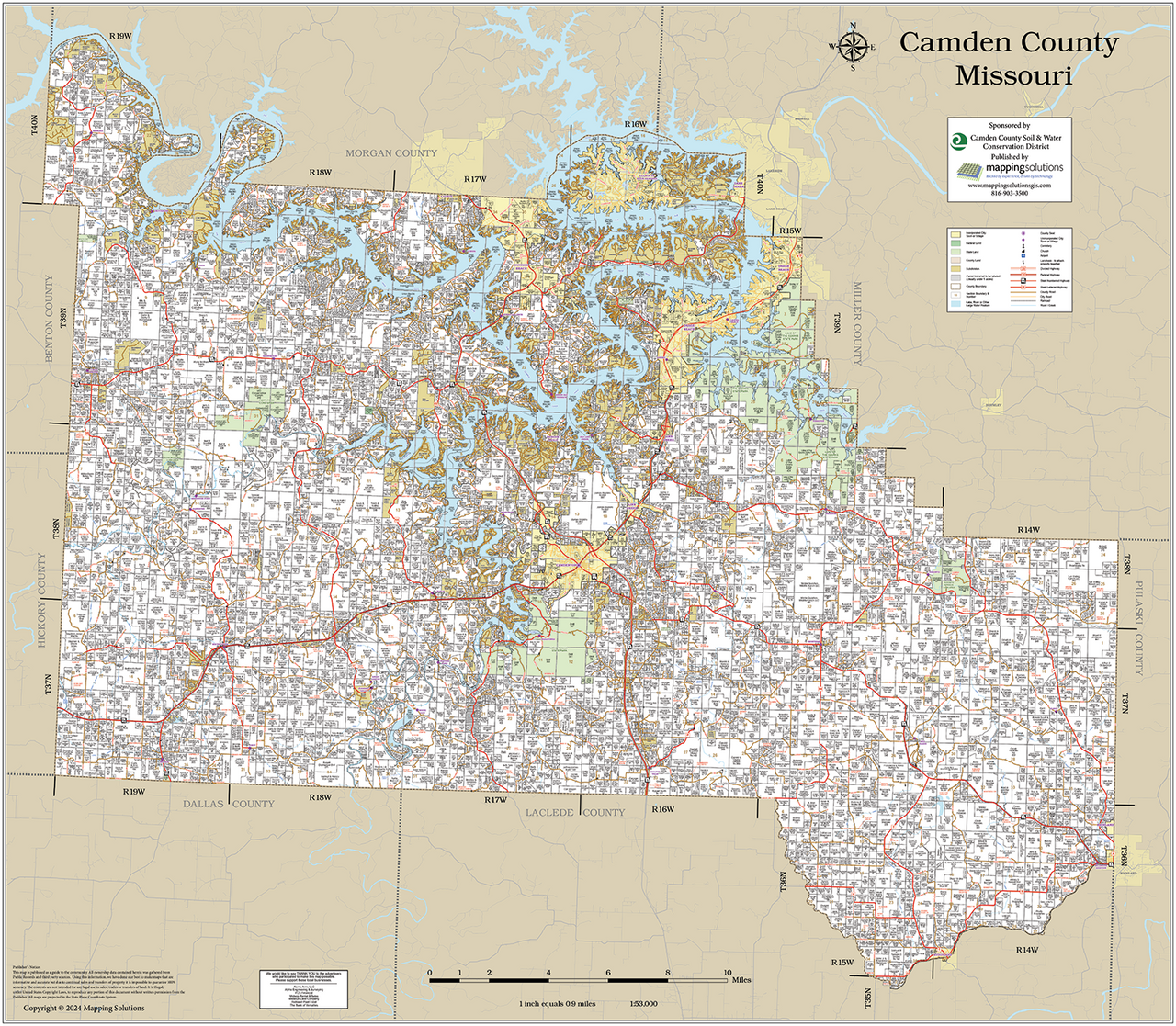 Camden County Missouri 2024 Wall Map | Mapping Solutions