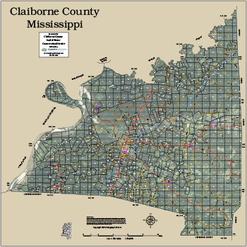 Claiborne County Mississippi 2014 Aerial Map