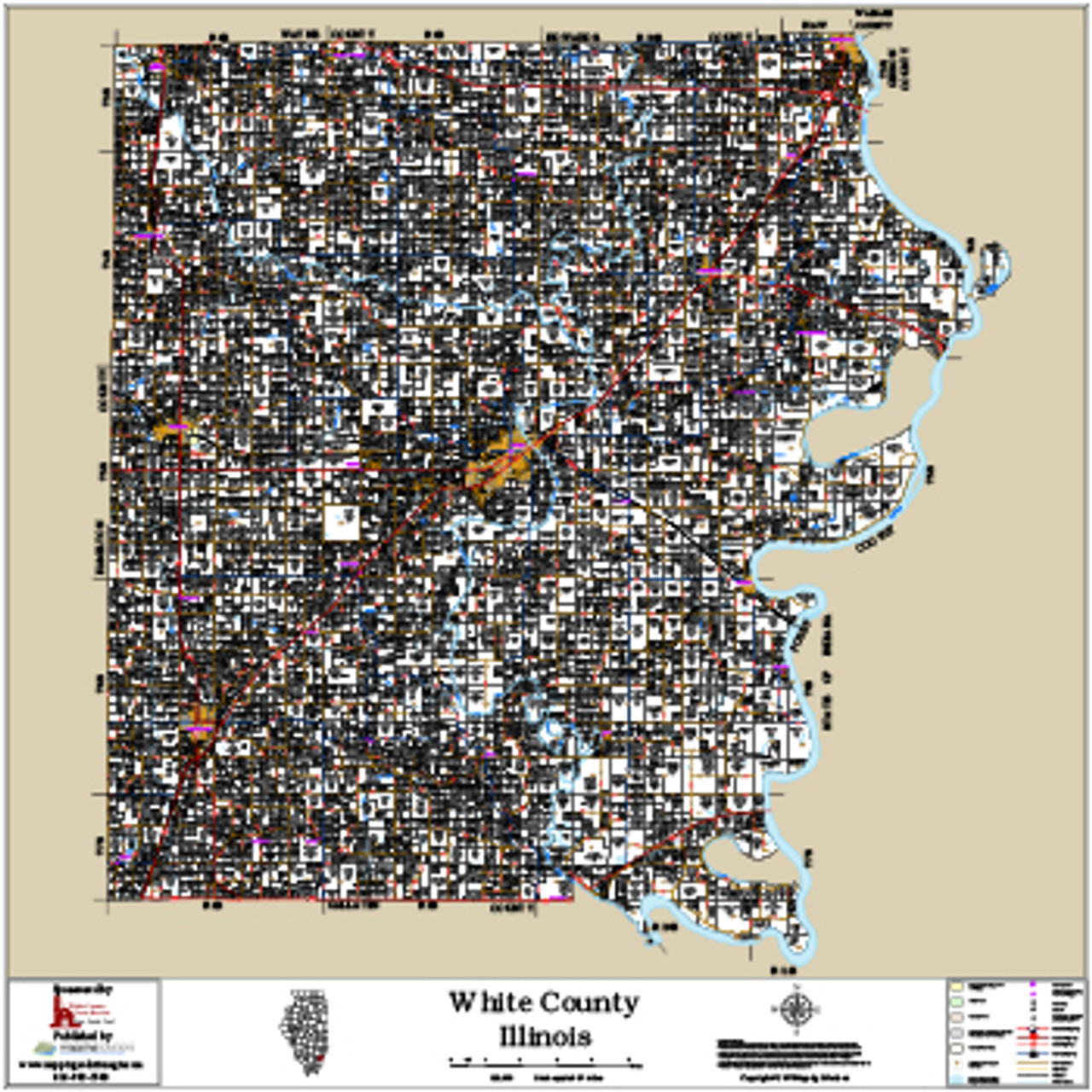 White County Illinois 2018 Wall Map, White County Illinois 2018 Plat ... White County Illinois 2018 Wall Map, White County Illinois 2018 Plat ...
