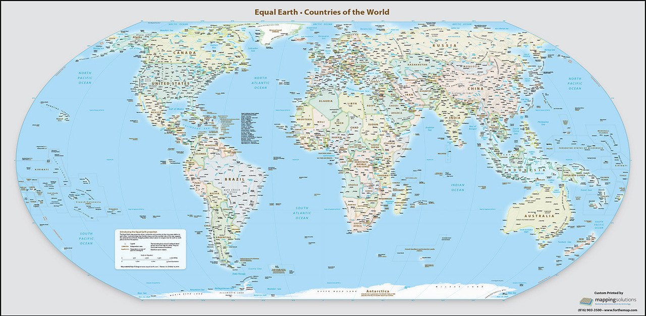 World Equal- Earth Projection Map | Mapping Solutions