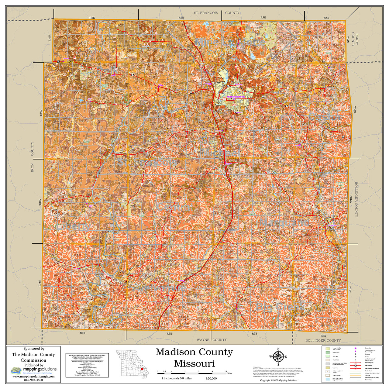 Madison County Missouri 2024 Soils Wall Map | Mapping Solutions