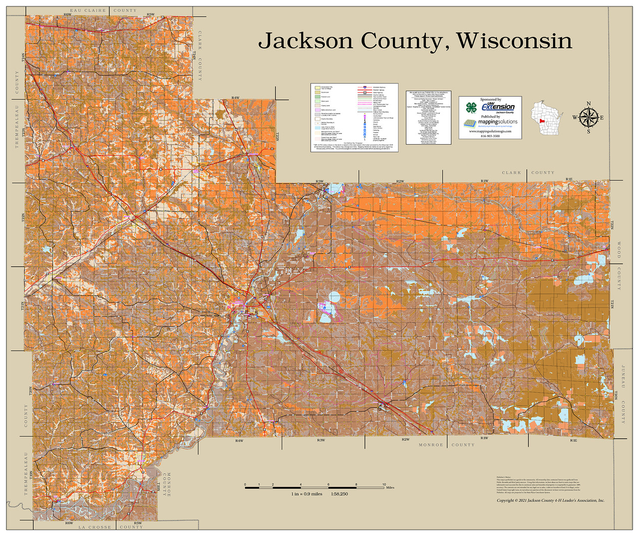 Jackson County Wisconsin 2024 Soils Wall Map | Mapping Solutions