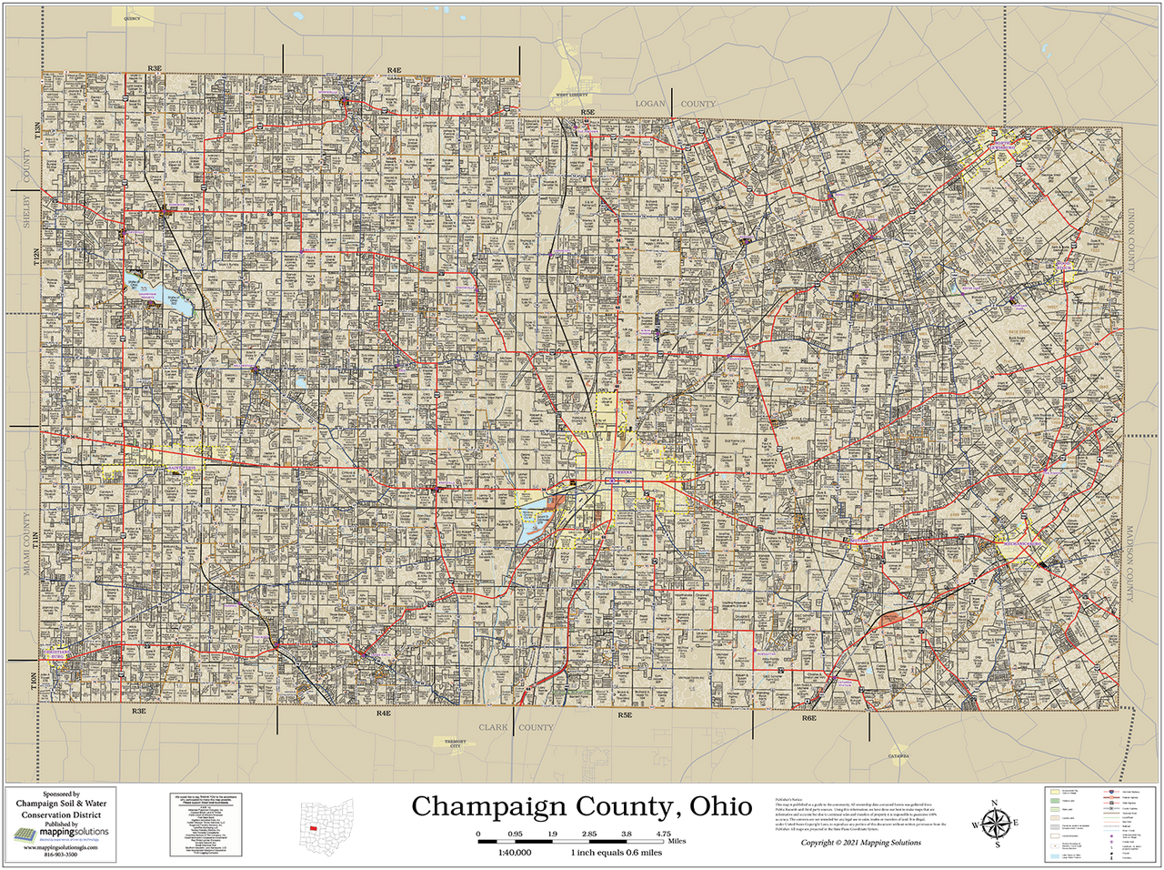 Champaign County Ohio 2025 Soils Wall Map | Mapping Solutions