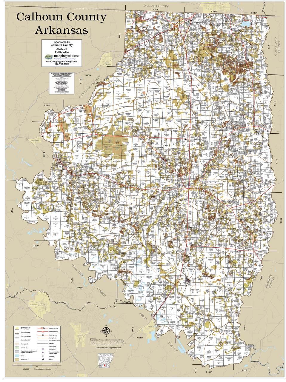 Calhoun County Arkansas 2024 Soils Wall Map | Mapping Solutions