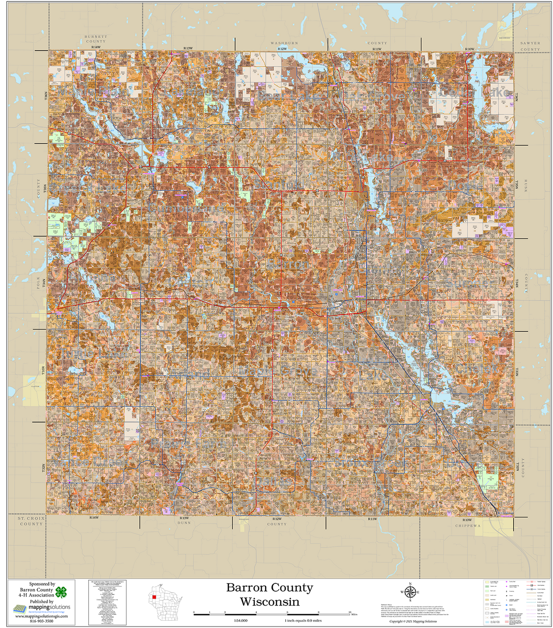 Barron County Wisconsin 2025 Soils Wall Map | Mapping Solutions