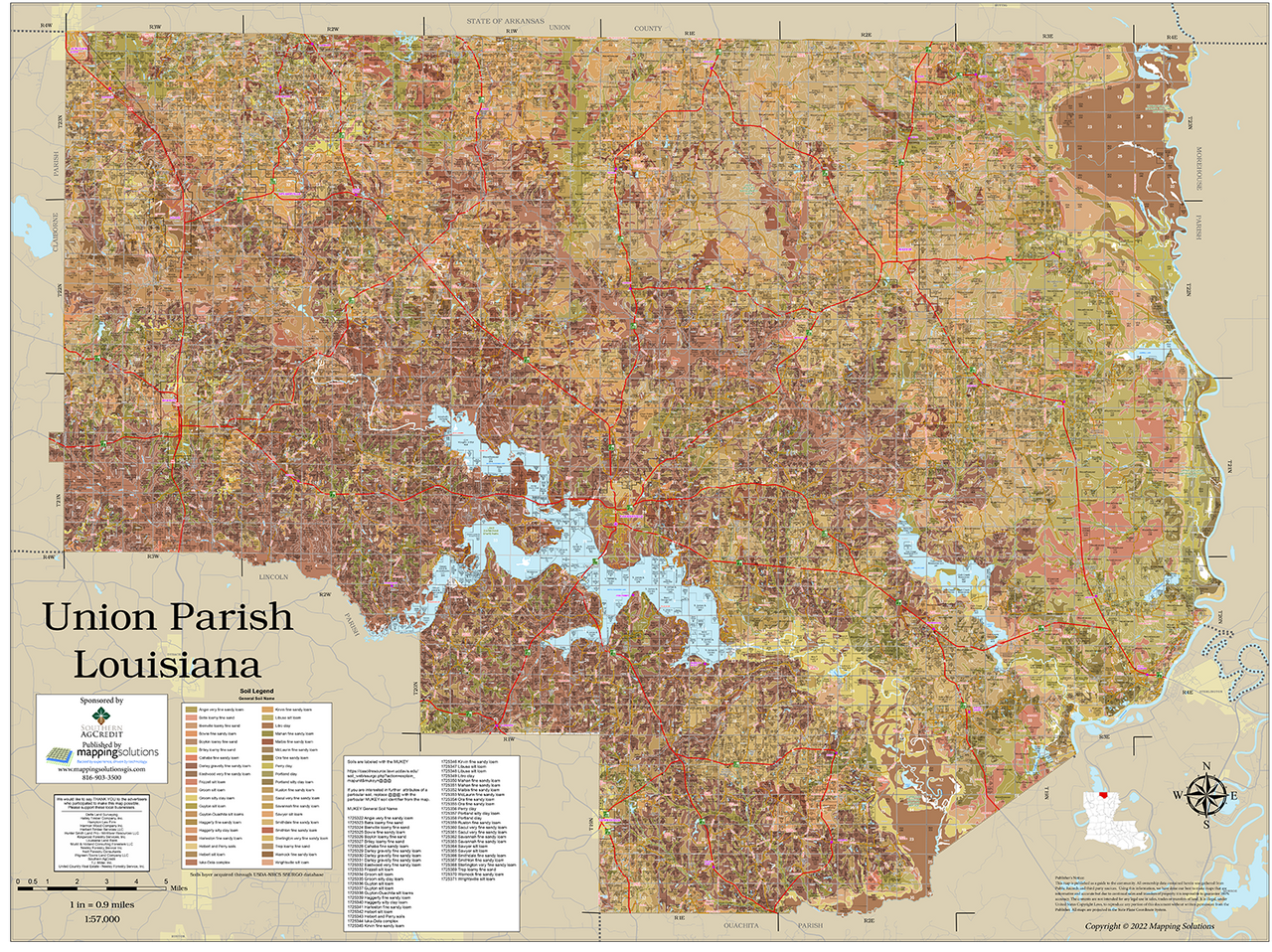 Union Parish Louisiana 2025 Soils Wall Map | Mapping Solutions