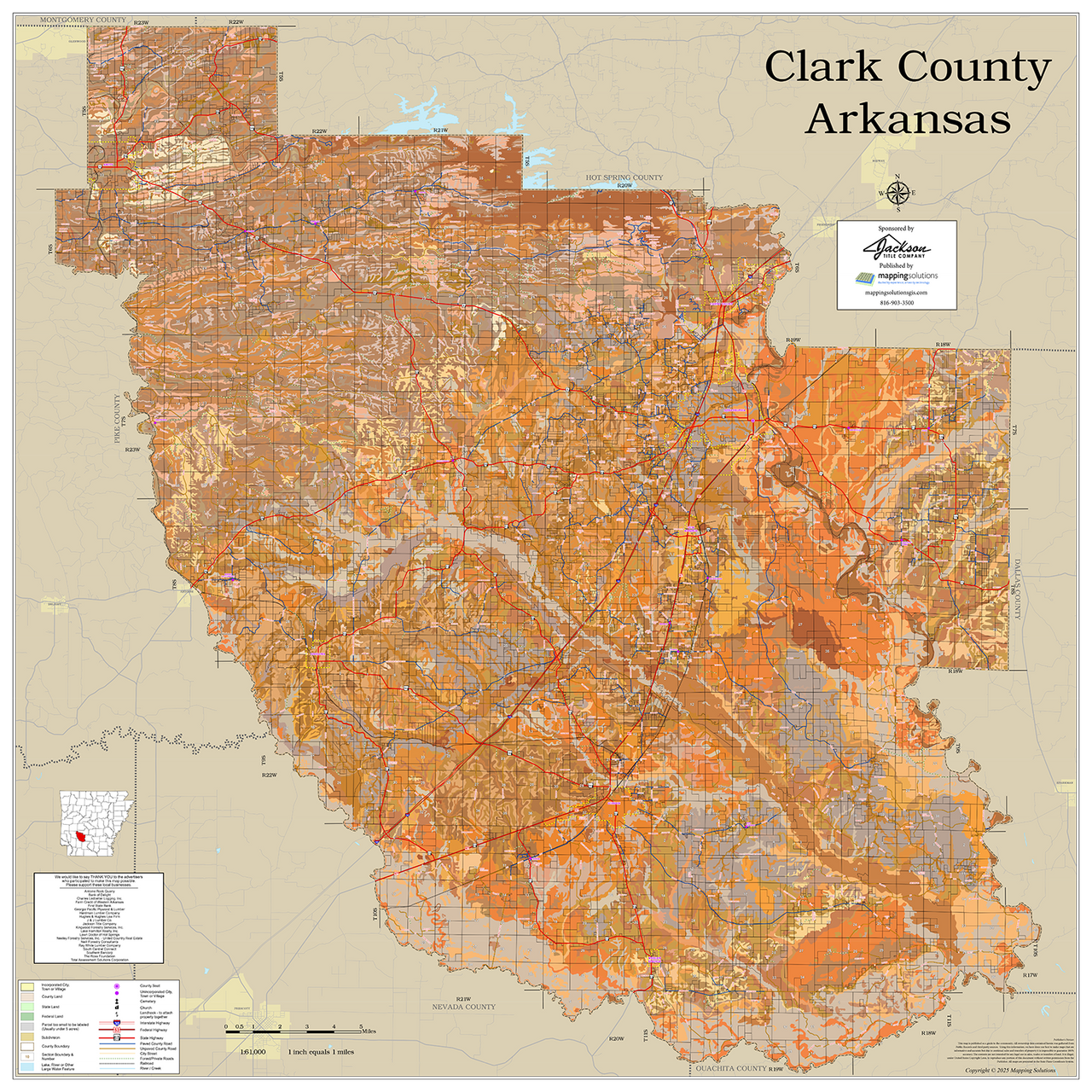 Clark County Arkansas 2025 Soils Wall Map | Mapping Solutions