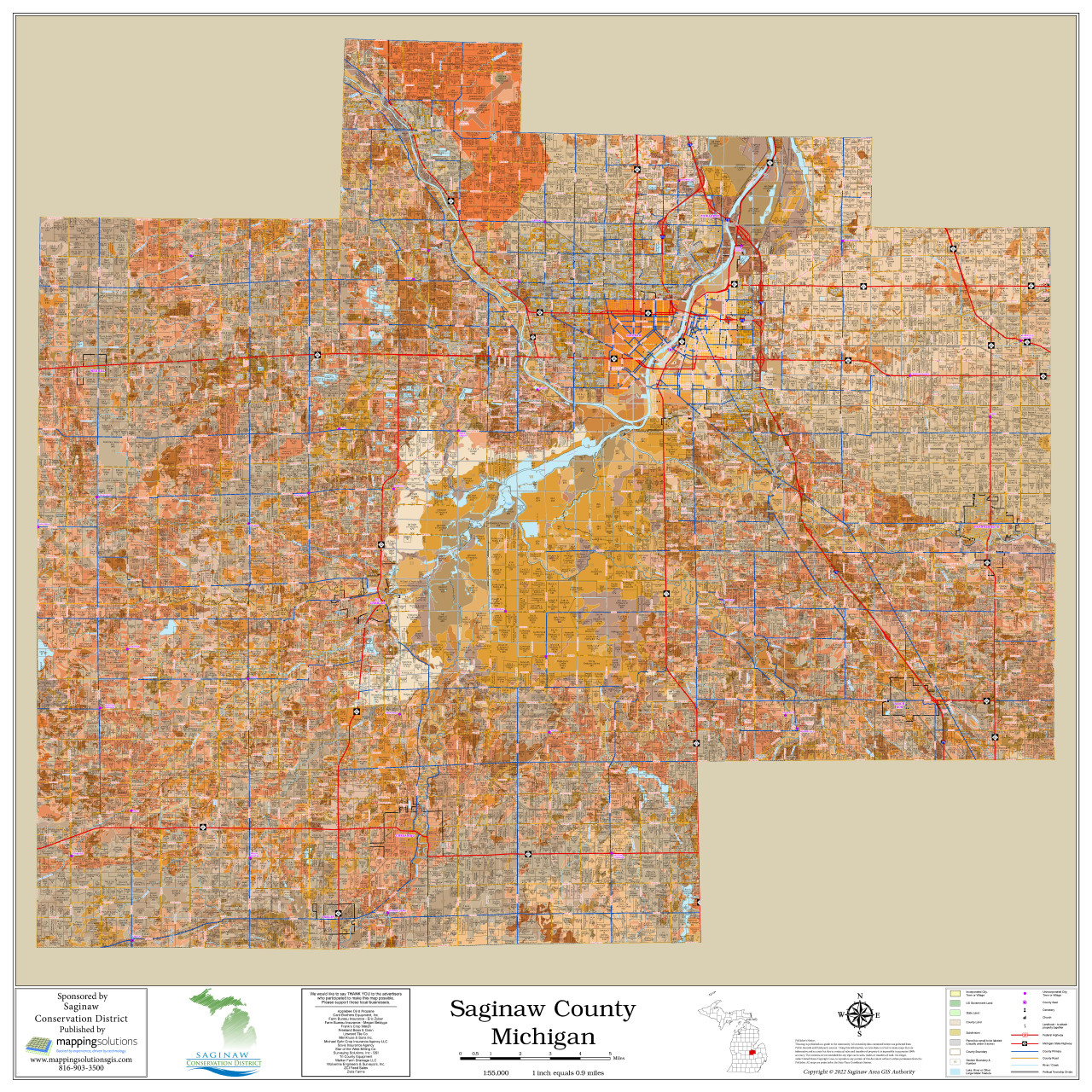 Saginaw County Michigan 2022 Soils Map | Mapping Solutions