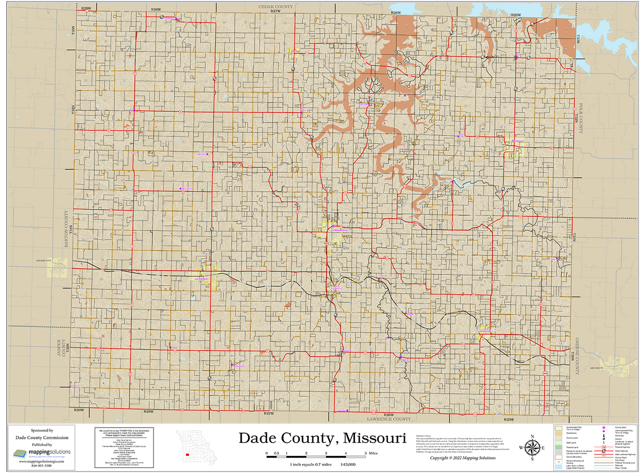 Dade County Missouri 2026 Soils Wall Map | Mapping Solutions