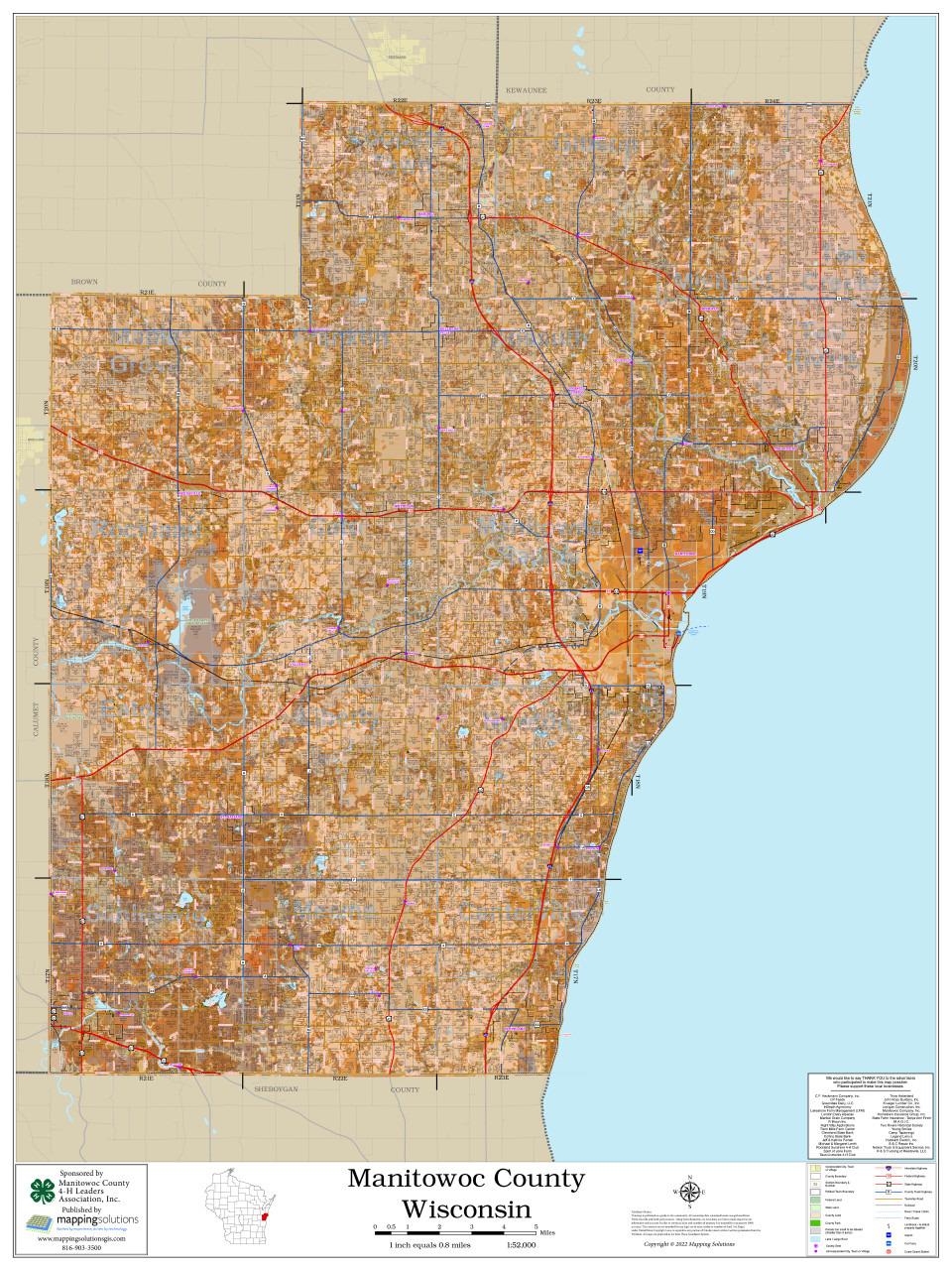 Manitowoc County Wisconsin 2023 Soils Wall Map | Mapping Solutions Manitowoc County Wisconsin 2023 Soils Wall Map | Mapping Solutions