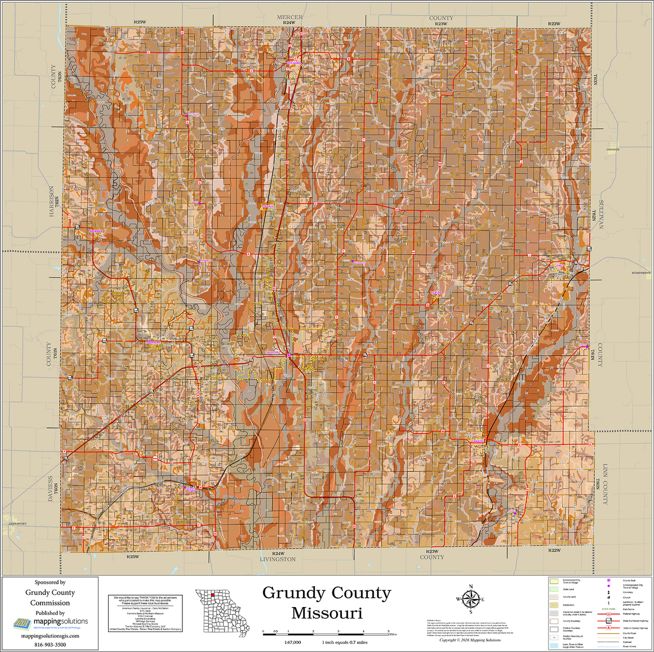 Grundy County Missouri 2026 Soils Wall Map | Mapping Solutions