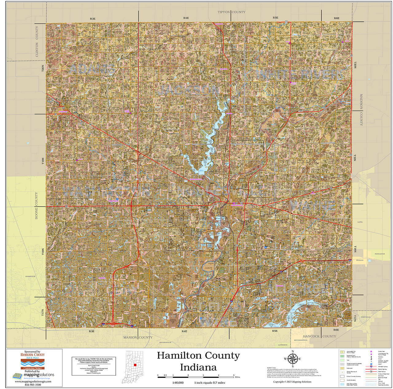 Hamilton County Indiana 2026 Soils Wall Map | Mapping Solutions