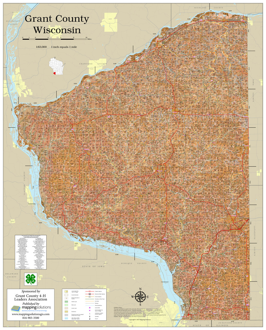 Grant County Wisconsin 2023 Soils Wall Map | Mapping Solutions
