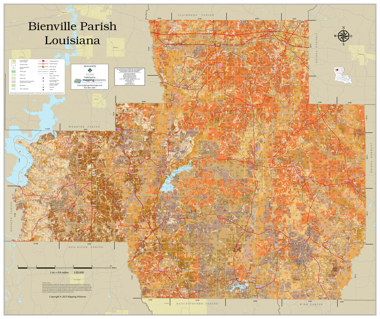 Bienville Parish Louisiana 2023 Soils Map | Mapping Solutions