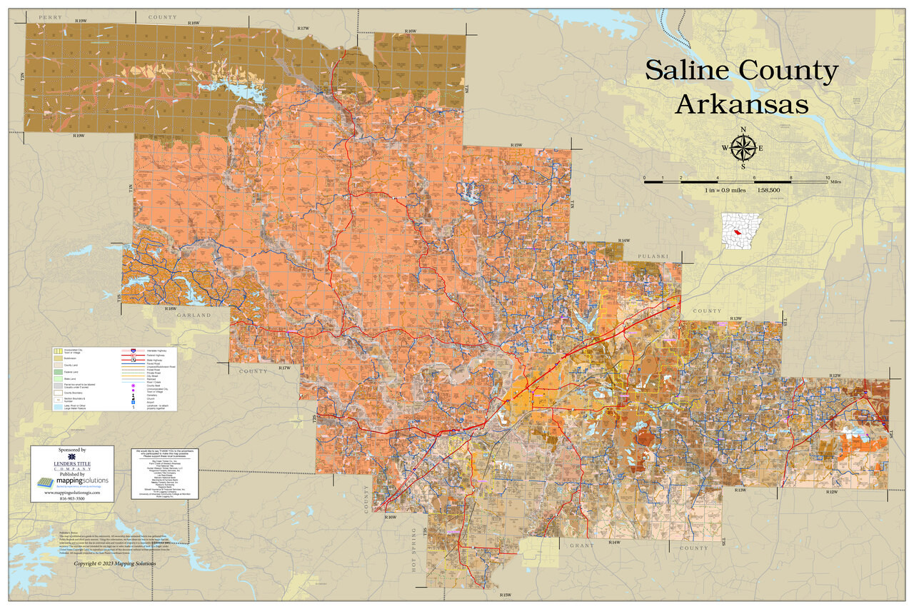 Saline County Arkansas 2023 Soils Wall Map | Mapping Solutions