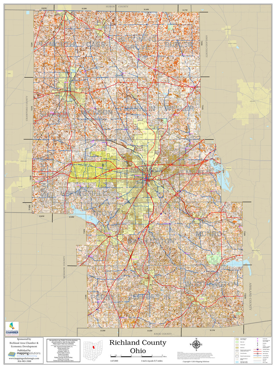 Richland County Ohio 2024 Soils Wall Map | Mapping Solutions