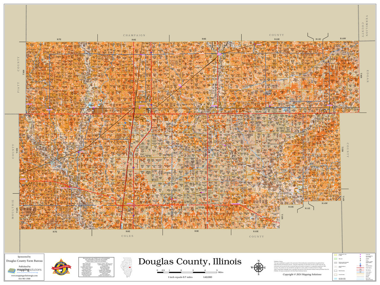 Douglas County Illinois 2024 Soils Wall Map | Mapping Solutions