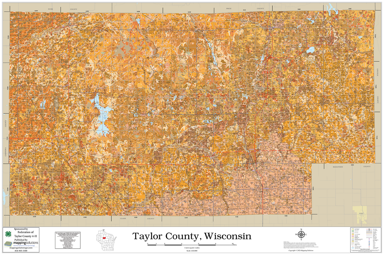 Taylor County Wisconsin 2024 Soils Wall Map | Mapping Solutions