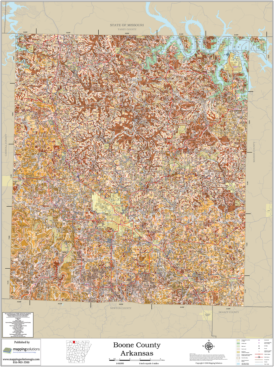 Boone County Arkansas 2024 Soils Wall Map | Mapping Solutions