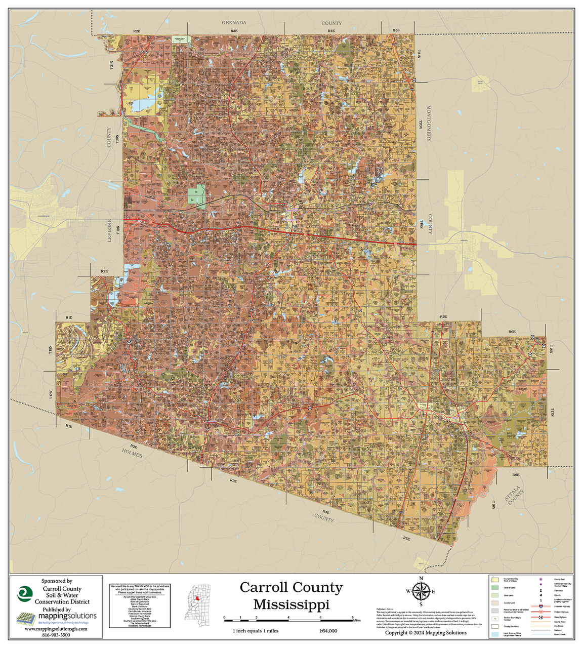 Carroll County Mississippi 2024 Soils Map | Mapping Solutions