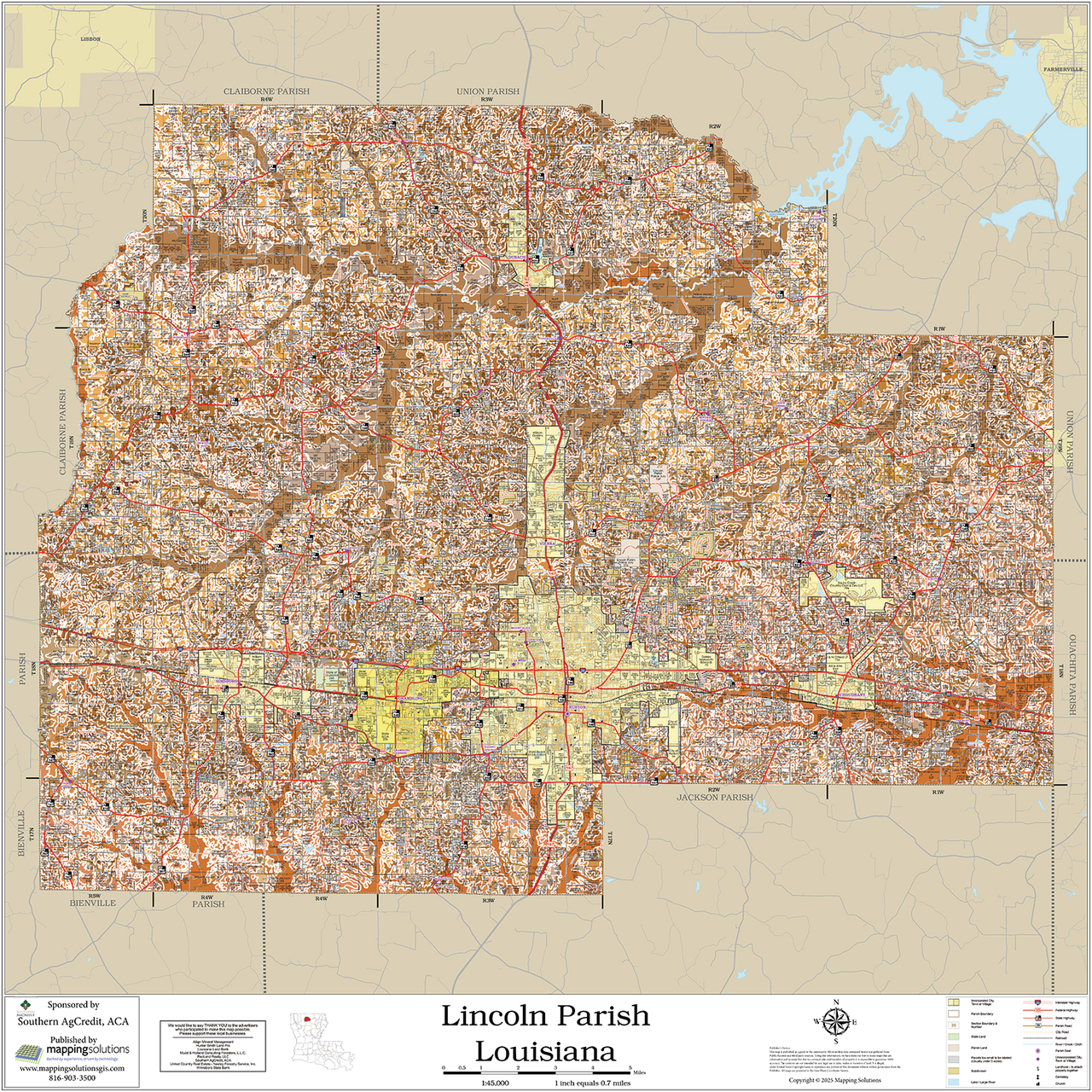 Lincoln Parish Louisiana 2025 Soils Map | Mapping Solutions