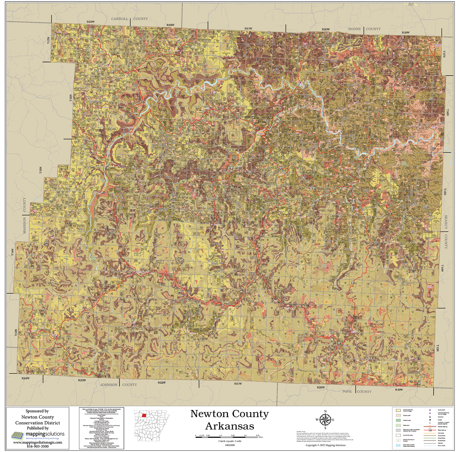 Newton County, Arkansas Maps from Mapping Solutions