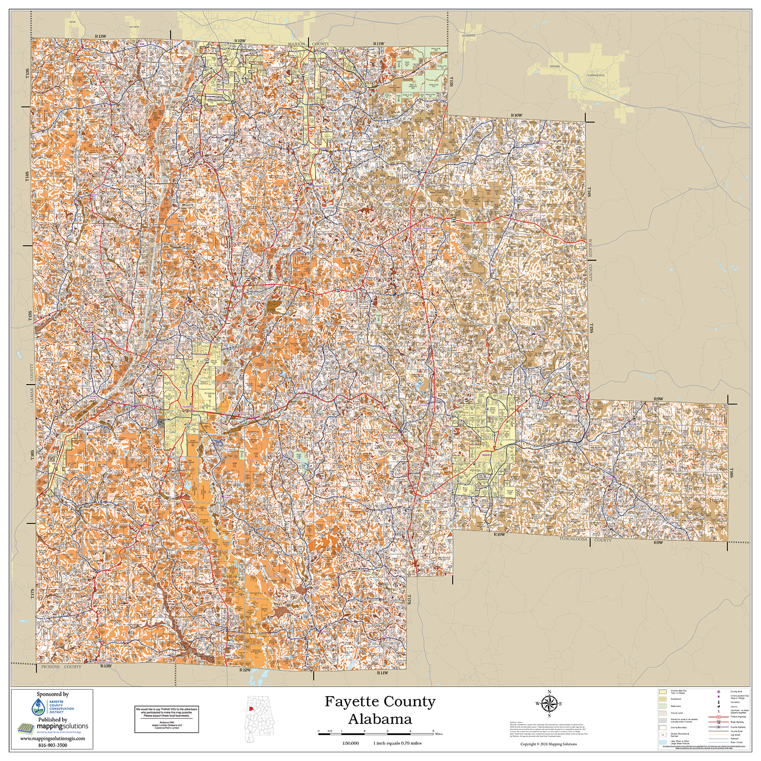 Fayette County, Alabama Maps from Mapping Solutions