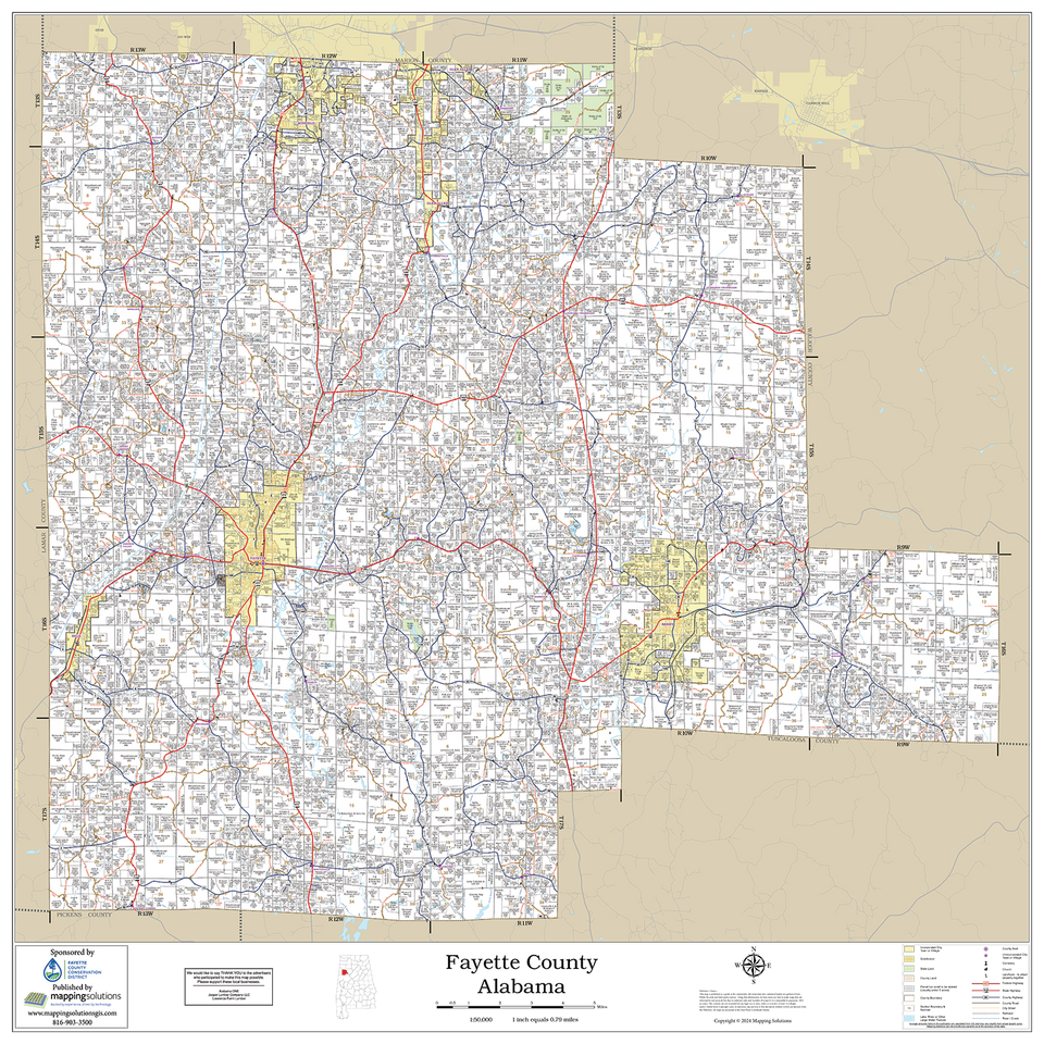 Fayette County, Alabama Maps from Mapping Solutions