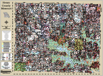 Henry County Missouri 2017 Wall Map, Henry County Missouri 2017 Plat ...