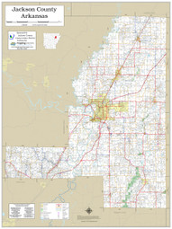 Jackson County Arkansas 2024 Wall Map | Mapping Solutions