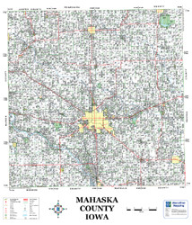 Mahaska County Iowa 2008 Wall Map