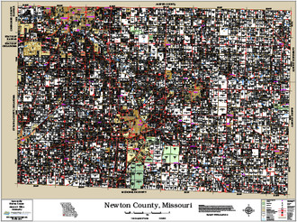 Newton County Missouri 2016 Wall Map, Newton County Missouri 2016 Plat ...