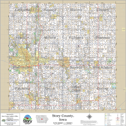 Story County Iowa 2024 Wall Map | Mapping Solutions