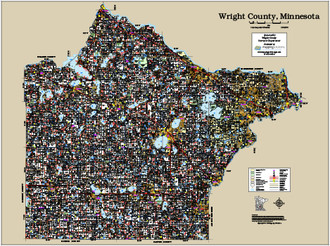 Wright County Minnesota 2016 Wall Map, Wright County Parcel Map 2016, Wright County Plat Map ...