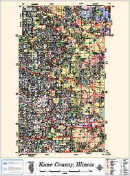 Kane County Illinois 2013 Wall Map