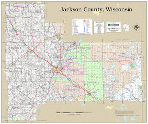 Jackson County Wisconsin 2024 Wall Map | Mapping Solutions