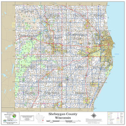 Sheboygan County Wisconsin 2022 Wall Map | Mapping Solutions