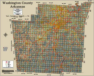 Washington County Arkansas 2015 Aerial Wall Map, Washington County ...