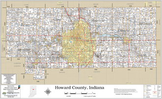 Howard County Indiana 2024 Wall Map | Mapping Solutions