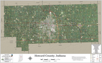 Howard County Indiana 2024 Aerial Wall Map | Mapping Solutions