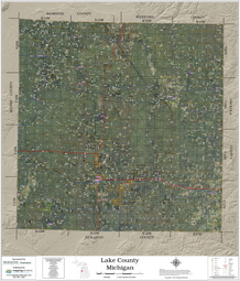 Lake County Michigan 2026 Aerial Wall Map | Mapping Solutions