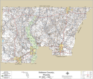 Holmes County Florida 2016 Wall Map, Holmes County Florida Parcel Map ...