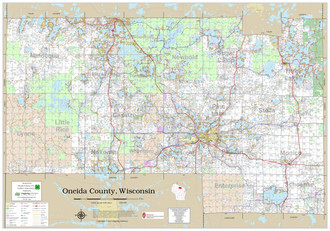 Oneida County Wisconsin 2020 Wall Map | Mapping Solutions