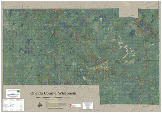 Oneida County Wisconsin 2020 Aerial Wall Map | Mapping Solutions
