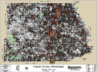 Copiah County Mississippi 2016 Wall Map, Copiah County Mississippi 2016 ...