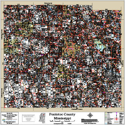 Pontotoc County Mississippi 2018 Wall Map, Pontotoc County Mississippi ...