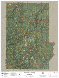 Putnam County Indiana 2018 Aerial Wall Map | Mapping Solutions