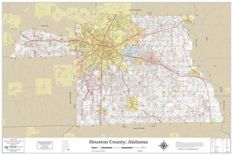 Houston County Alabama 2023 Wall Map | Mapping Solutions